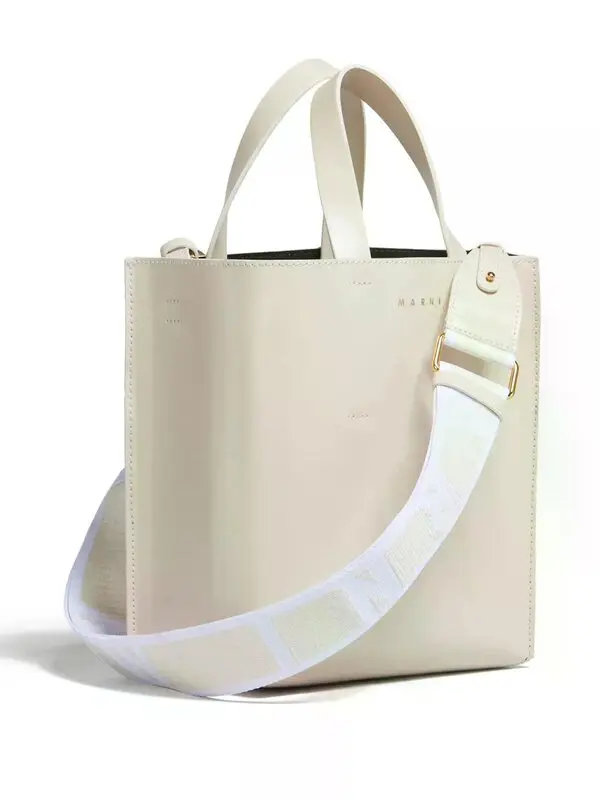 Marni Mini Museo Leather Tote Bag - Neutrals