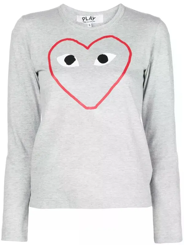 Play Comme Des Garcon Printed Logo T-shirt - Grey