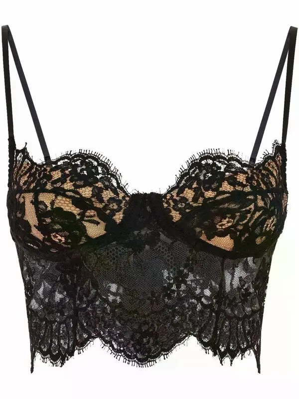 Dolce & Gabbana Lace Balconette Bralette - Black