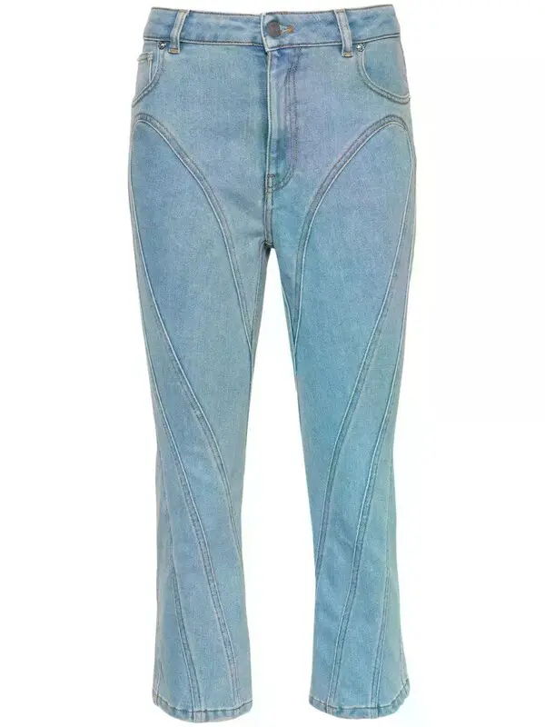 MUGLER High-rise Cropped Jeans