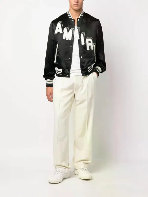 Amiri Logo-embroidered Varsity Jacket