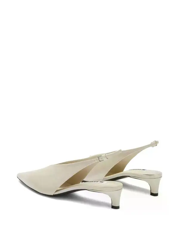 JIL SANDER Pointed-toe Leather Slingback Pumps - Neutrals