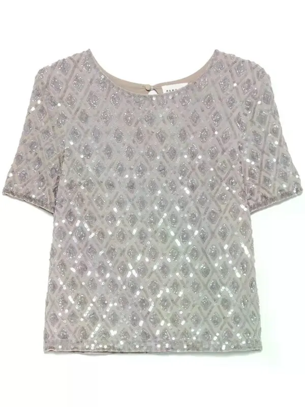 P.a.r.o.s.h Sequined T-shirt - Neutrals
