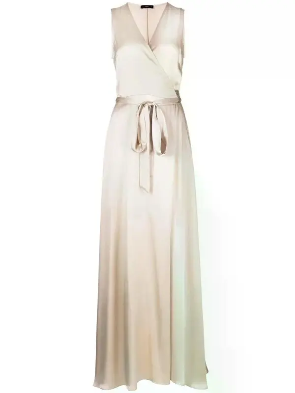 Voz Neck Wrap-style Maxi Dress - Neutrals