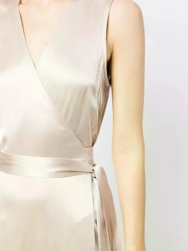 Voz Neck Wrap-style Maxi Dress - Neutrals