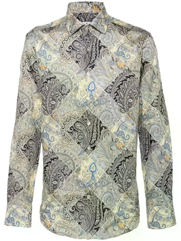 Etro Paisley-print Cotton Shirt - Blue