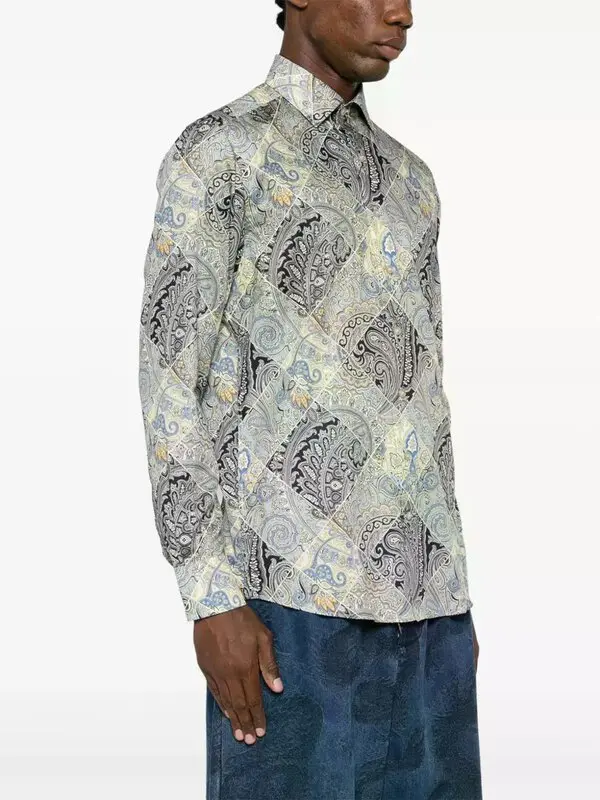 Etro Paisley-print Cotton Shirt - Blue