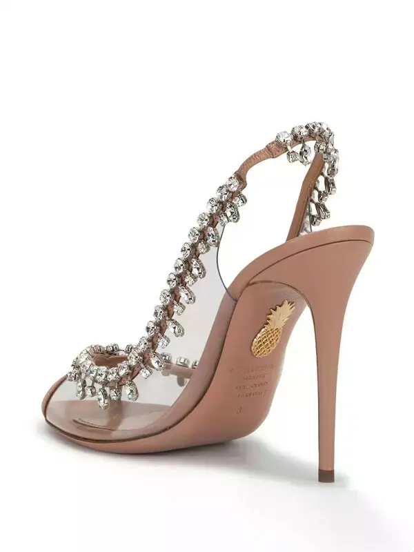 AQUAZZURA 110mm Temptation Crystal-embellished Pumps - Neutrals