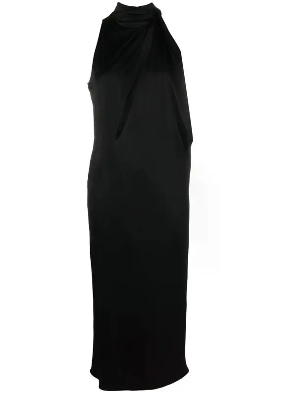 Versace Slashed Halterneck Midi Dress