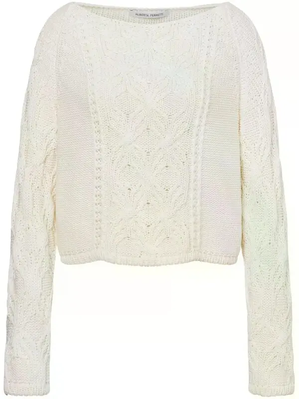 Alberta Ferretti 3d-knit Cotton-cashmere Sweater