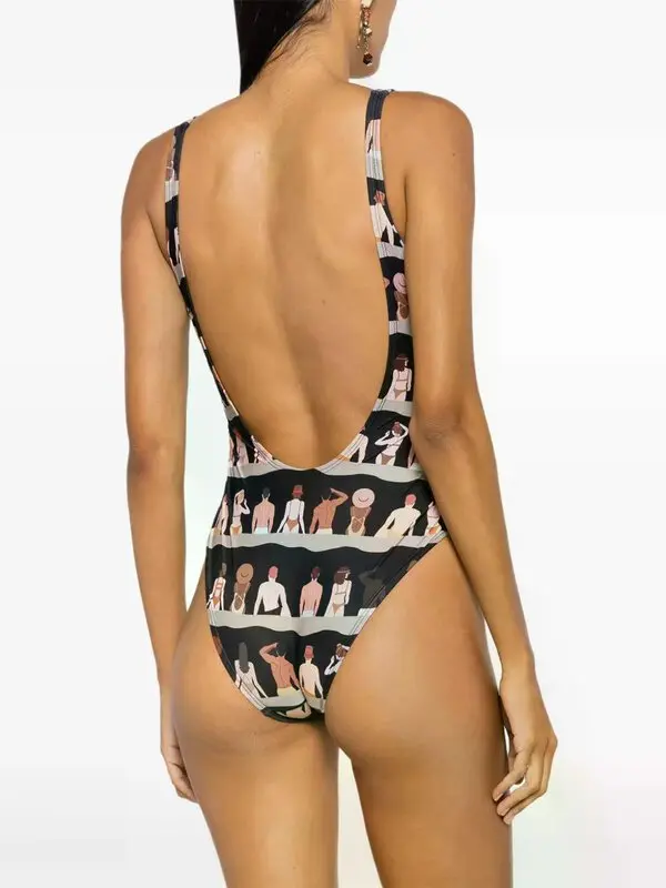 AMIR SLAMA Graphic-print One-piece Swimsuit