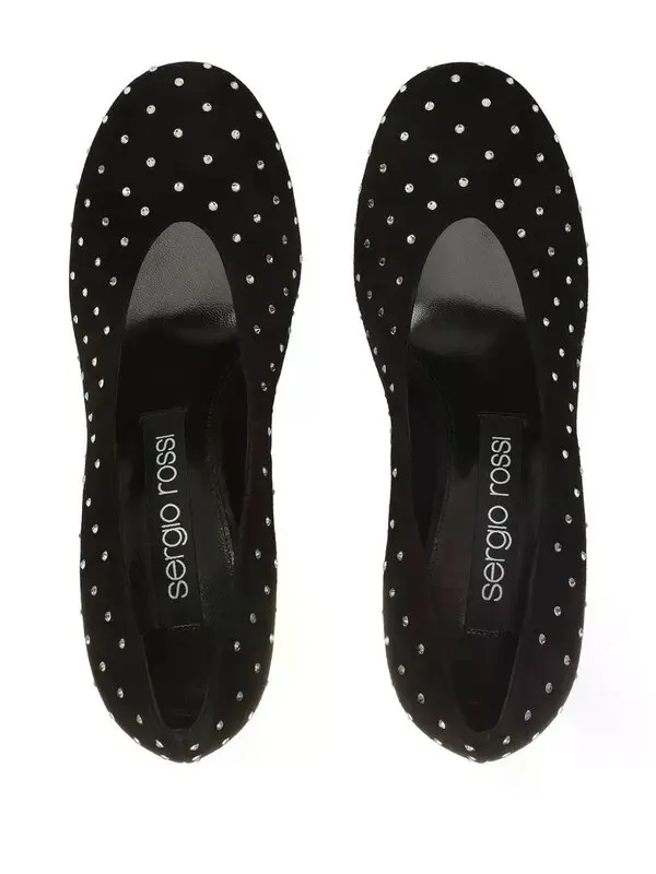 SERGIO ROSSI Embellished Sculpted Heel Pumps