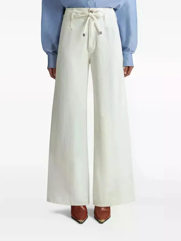 Etro Belted High-rise Wide-leg Jeans