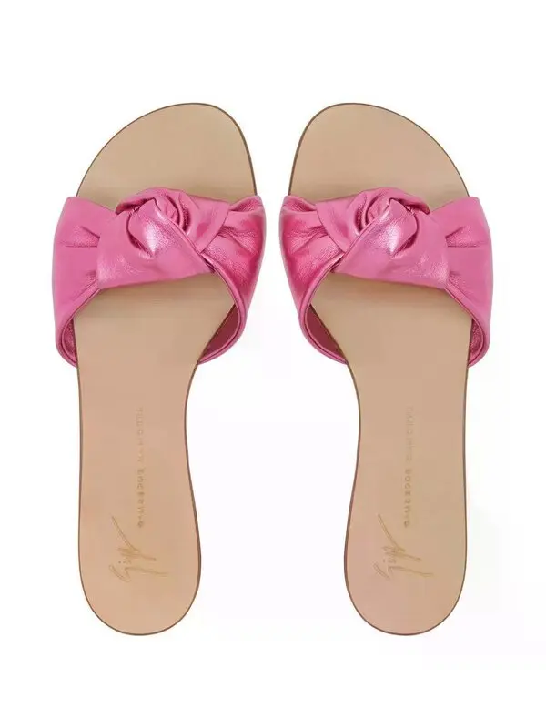 GIUSEPPE ZANOTTI Aycha Knot-detailing Flat Sandals - Pink