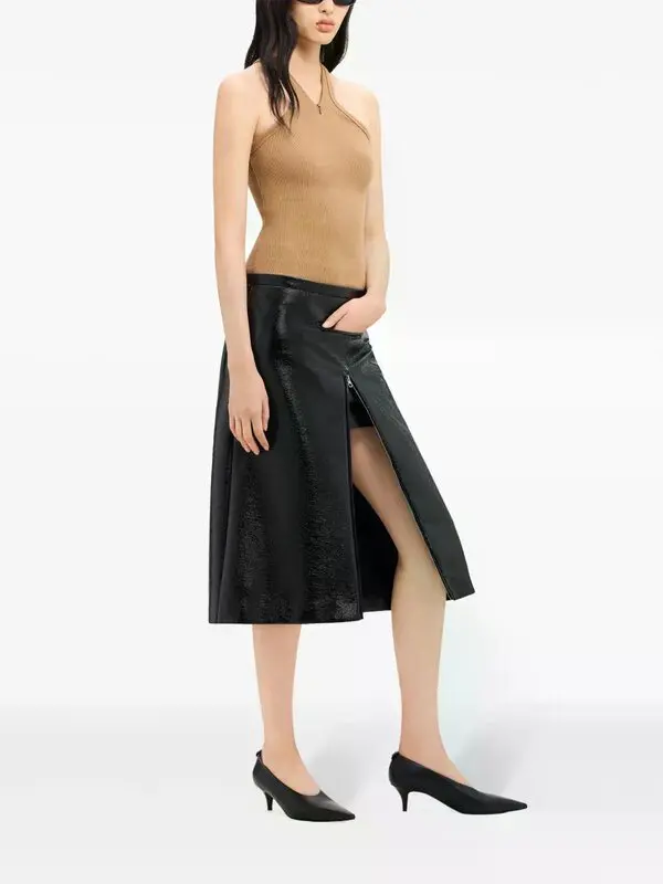COURREGES Logo-embroidered Ribbed Tank Top