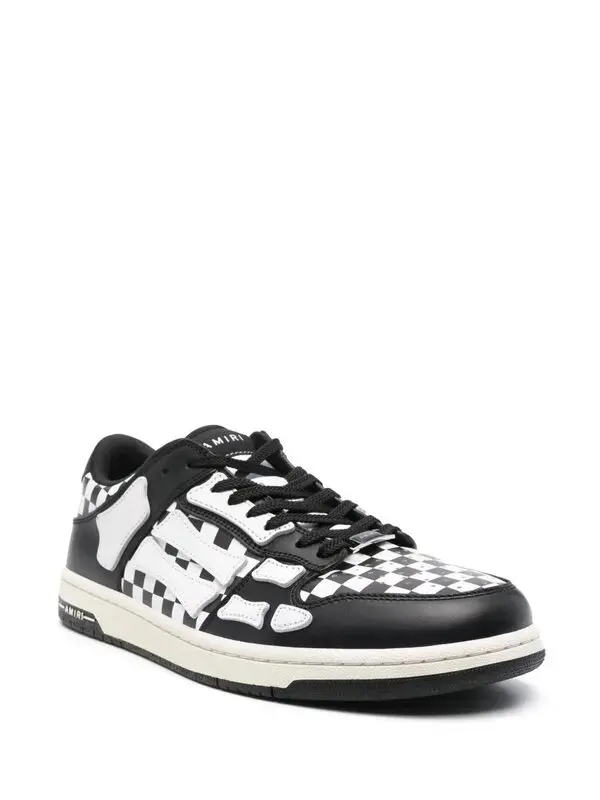 Amiri Skel Top Low Check-pattern Sneakers - Black