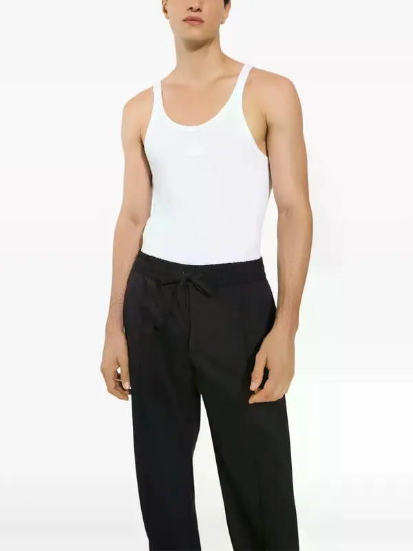 Dolce & Gabbana Logo Plaque Ribbed Tank Top