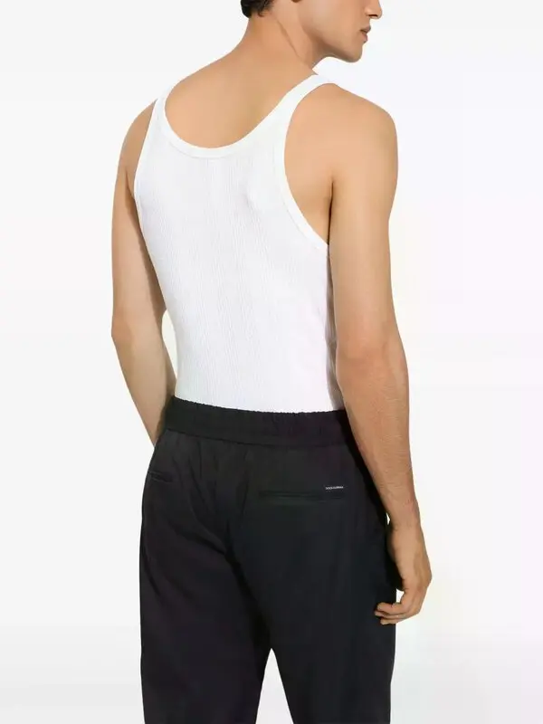 Dolce & Gabbana Logo Plaque Ribbed Tank Top
