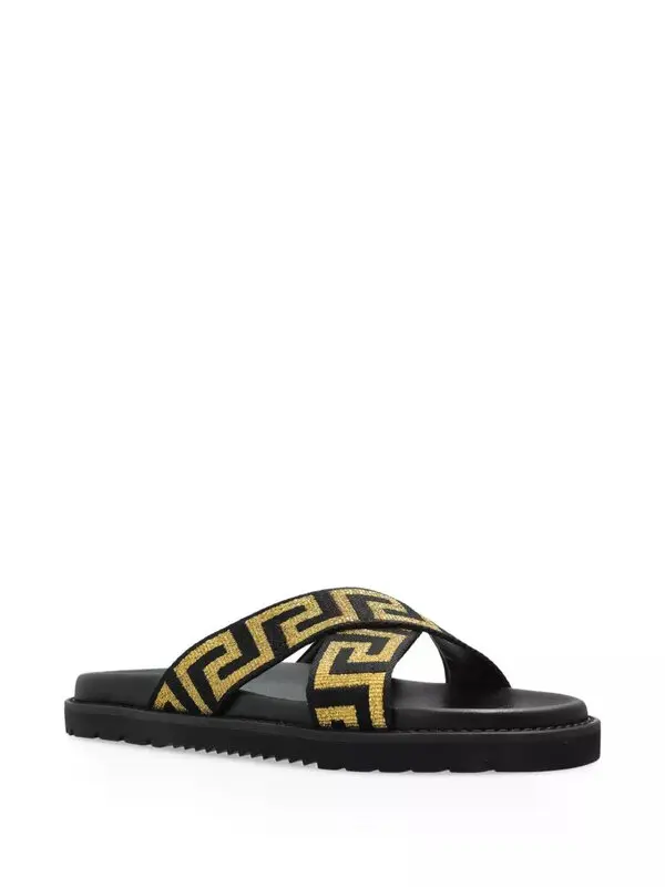 Versace Greca Embellished Slides