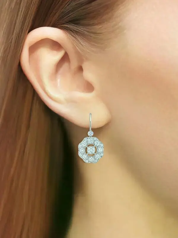 Kwiat 18kt White Gold Diamond Splendor Layered Cluster Drop Earrings