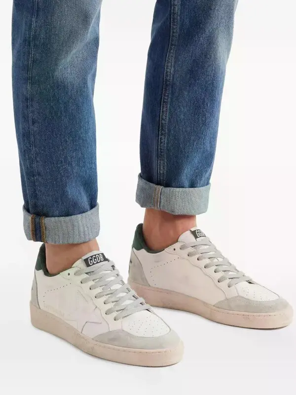 GOLDEN GOOSE Ball Star Leather Sneakers - Green