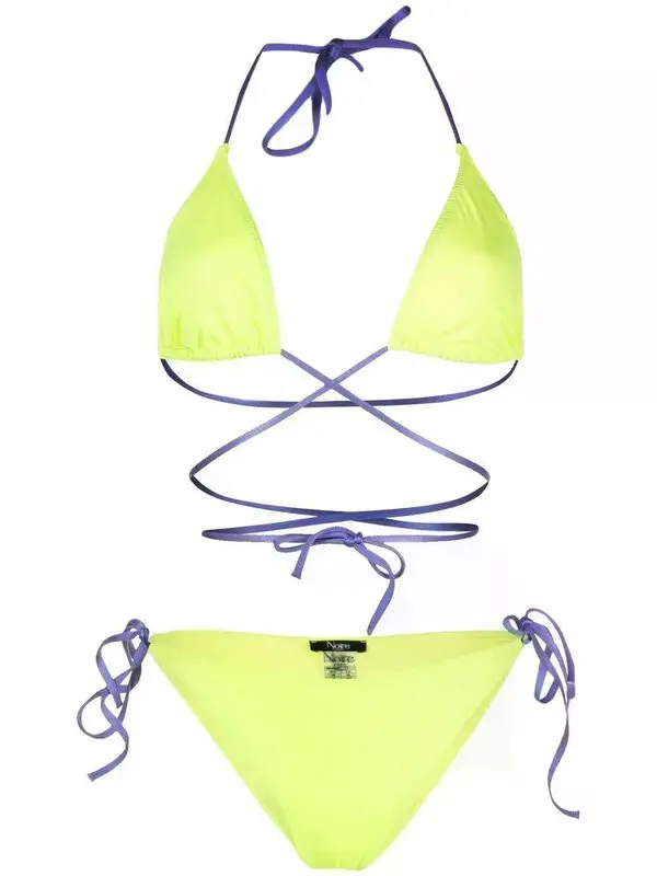 NOIRE SWIMWEAR Wraparound Halterneck Bikini Set - Yellow