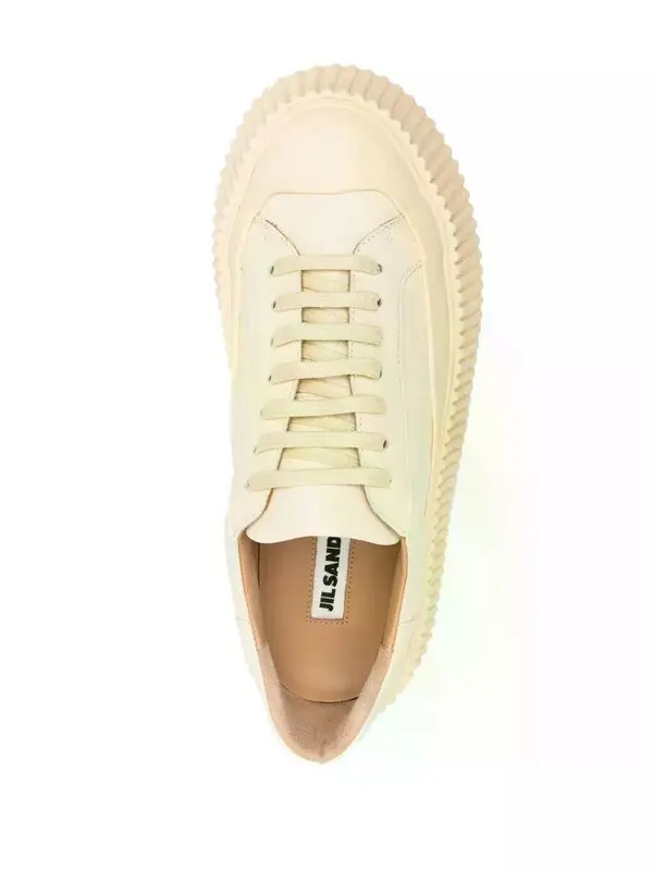 JIL SANDER Panelled Low-top Leather Sneakers - Neutrals