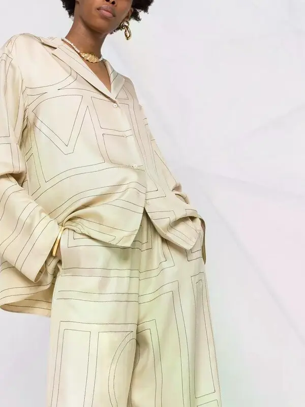TOTEME Monogram Silk Pyjama Trousers