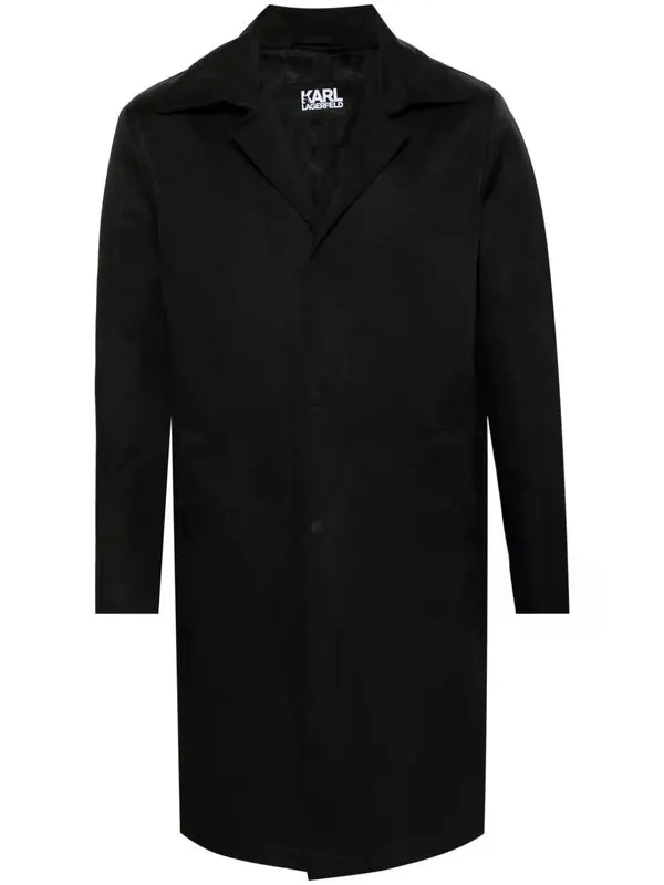 Karl Lagerfeld Press-stud Single-breasted Coat