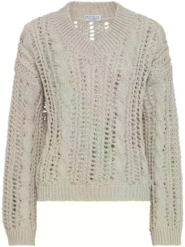 Brunello Cucinelli Open-knit Sweater - Neutrals