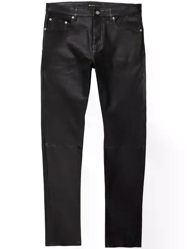 PURPLE BRAND Stretch Leather Skinny Pant - Black