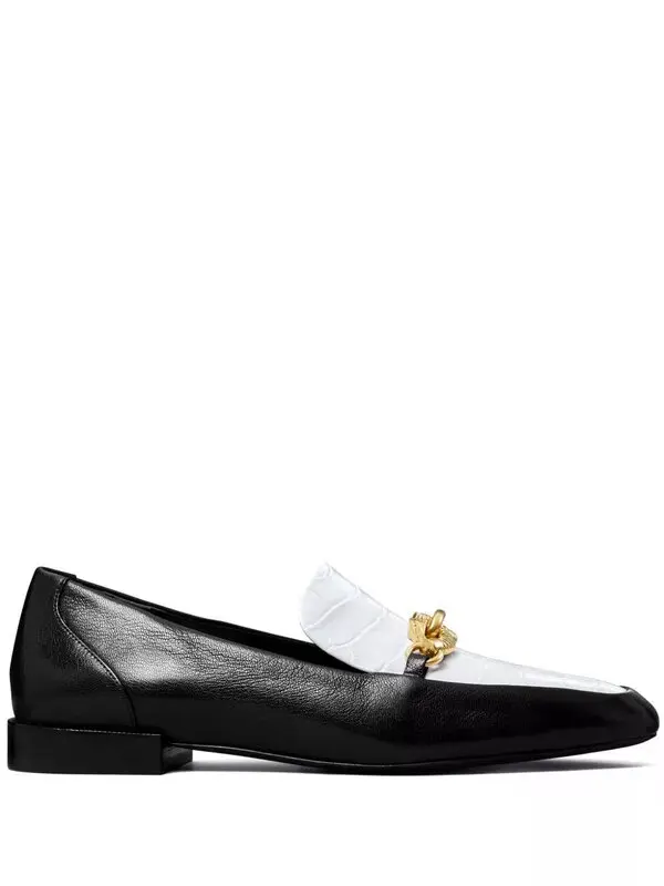 Tory Burch Jessa Embossed Crocodile Effect Leather Loafers
