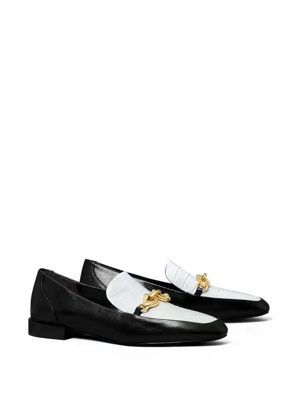 Tory Burch Jessa Embossed Crocodile Effect Leather Loafers