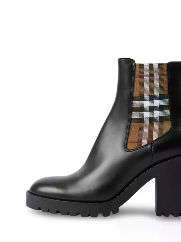 Burberry Check Panel Ankle Boots