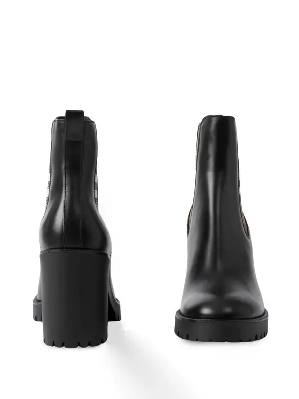 Burberry Check Panel Ankle Boots