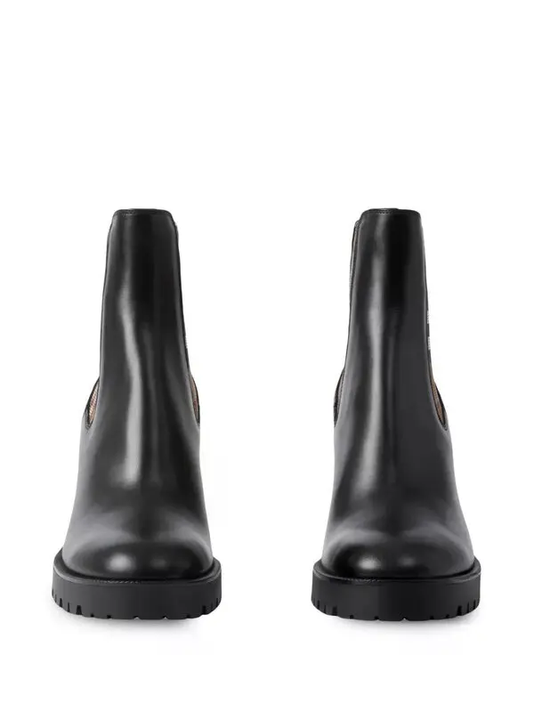 Burberry Check Panel Ankle Boots