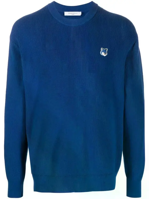 Maison Kitsuné Logo-patch Knit Jumper