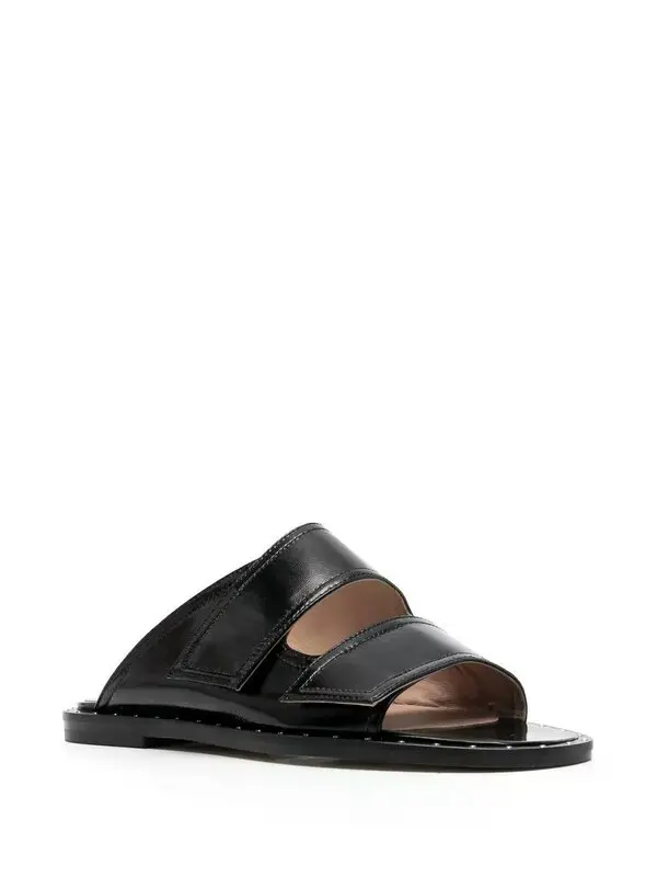 SCAROSSO Leather Cut-out Sandals