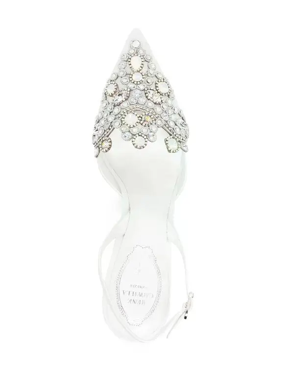 Rene Caovilla Embellished Lace Slingback Pumps