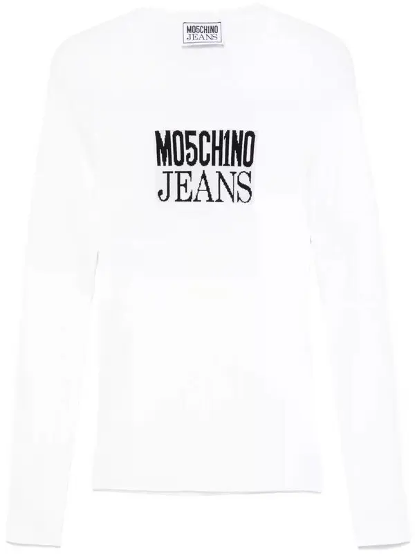 Moschino Logo-jacquard Top - White