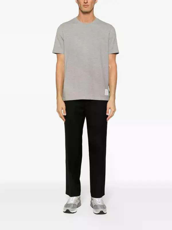Thom Browne Rwb-stripe Piqué T-shirt - Grey