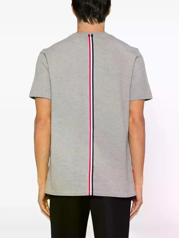 Thom Browne Rwb-stripe Piqué T-shirt - Grey