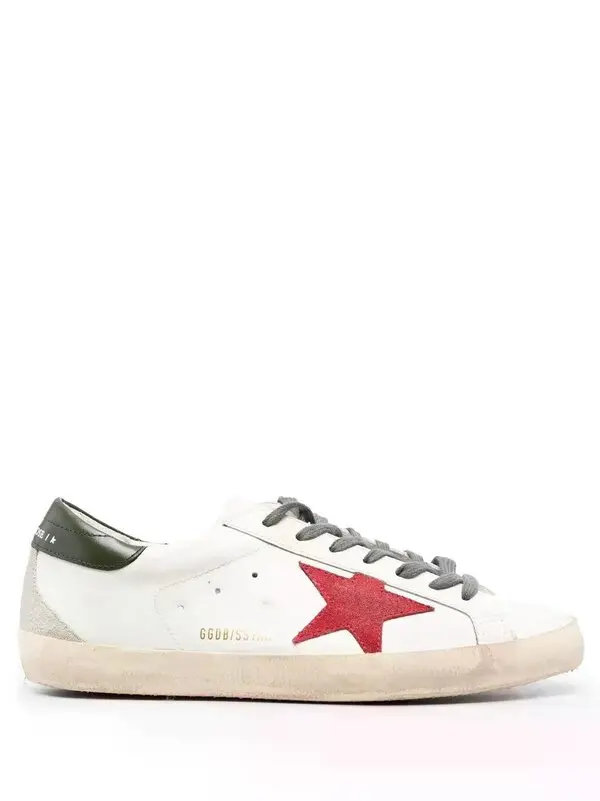 GOLDEN GOOSE Superstar Low-top Sneakers With Red Star Detail