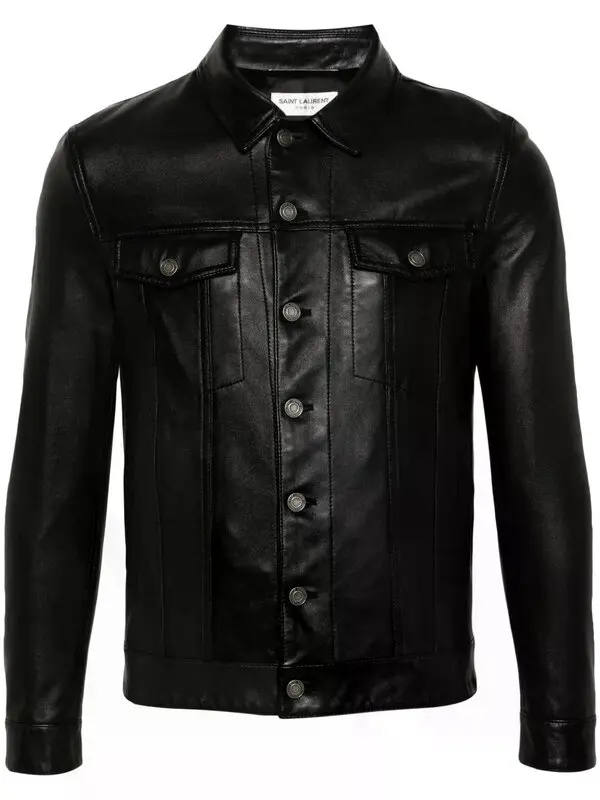 Saint Laurent Button-up Leather Jacket