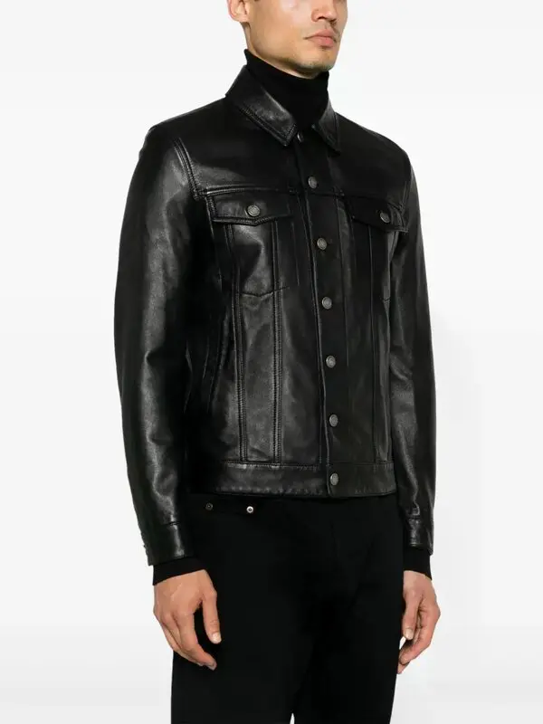 Saint Laurent Button-up Leather Jacket
