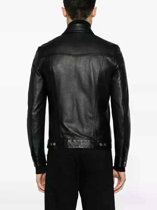 Saint Laurent Button-up Leather Jacket