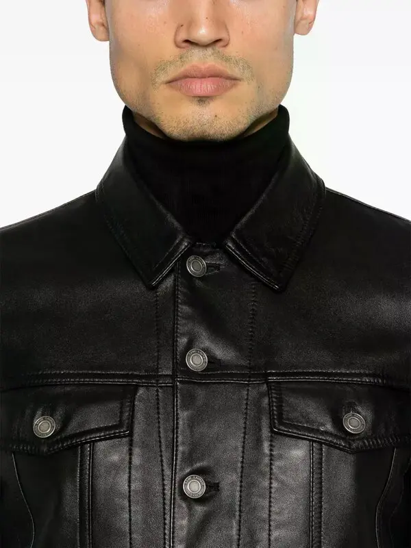 Saint Laurent Button-up Leather Jacket