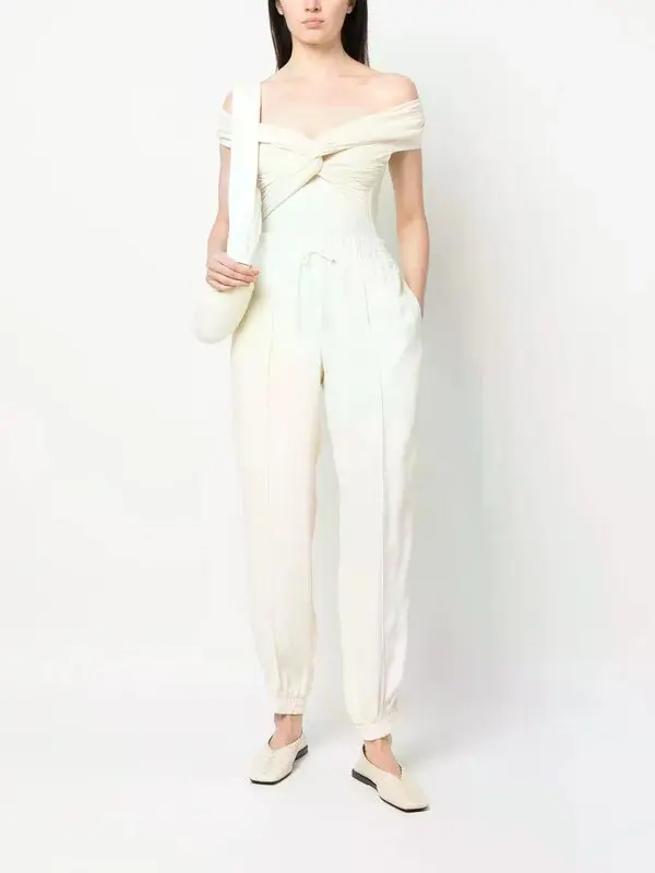 JIL SANDER Elasticated Drawstring Trousers - Neutrals