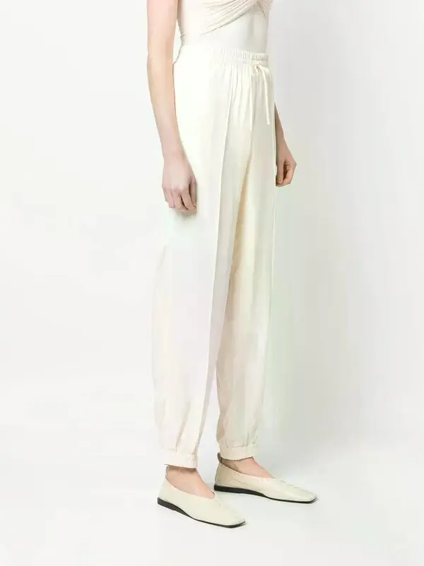 JIL SANDER Elasticated Drawstring Trousers - Neutrals
