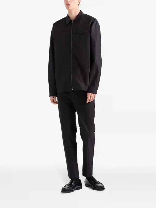 Prada Triangle Logo Cotton Trousers